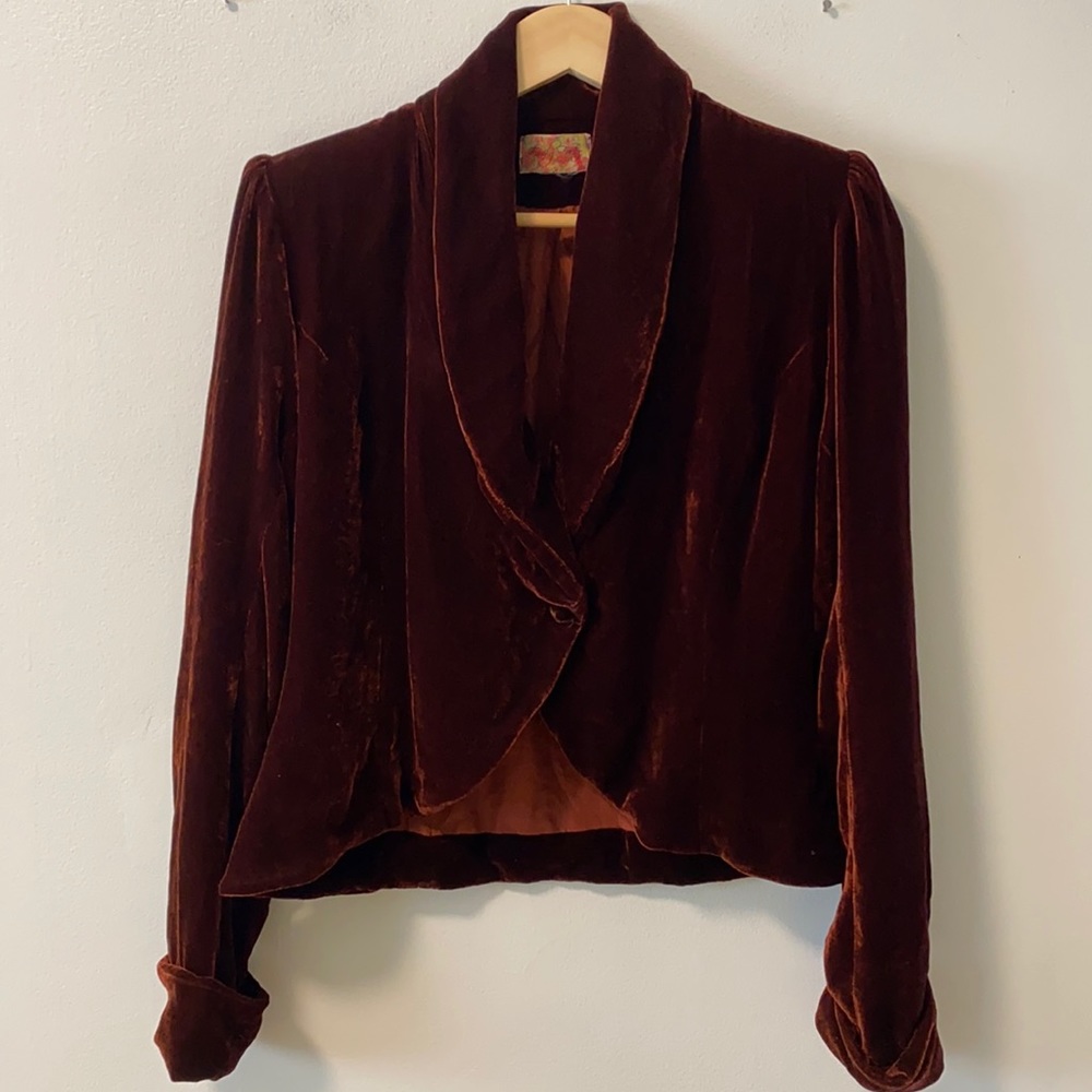 Vintage Emily Factor Burgundy Velvet Jacket - Gem